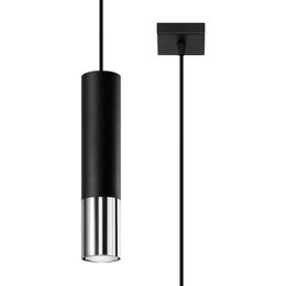 SOLLUX LIGHTING Hängeleuchte »LOOPEZ« GU10 1 Stk. Slush -Einstellung Chrom/Schwarz