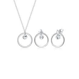 Elli Damen Schmuckset &raquo;Kreis Geo 925 Silber, mit Kristallen von Swarovski &laquo; () silber