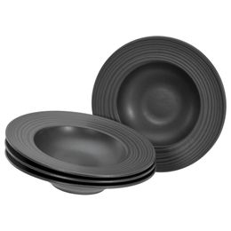 Creatable Pastateller »Lava Stone Black, Pasta Gourmetteller Set 4-tlg« Seidenmatte Glasur schwarz 0