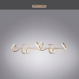 JUST LIGHT Pendelleuchte »CURLS« LED-Board 1 Stk. Warmweiß LED, dimmbar, Simply Dim, Memory, nach Trennung vom Netz messingfarben matt