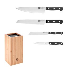 Zwilling Messerblock »Gourmet, inkl. 4 Messer« 5 Stk. mit flexiblen Kunststoff-Borsten, Bambus braun