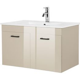Welltime Waschtisch »Florenz, Breite 60cm, 2 Tür, 2 Fächer, MDF-Front« Komplett-Set, Waschplatz mit 2 Türen, in verschiedenen Farben erhältlich,...