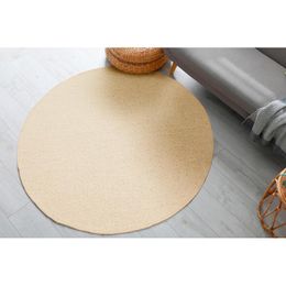 LUXOR living Wollteppich &raquo;Sheffield, Made in Germany&laquo; rund 5 mm H&ouml;he melierte Berber-Optik, reine Wolle creme Obermaterial: 100% Wolle &Oslash; 150 cm 1...