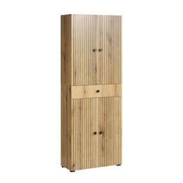 Welltime Hochschrank &raquo;Amrum&laquo; 1 Stk. tlg. Badezimmerschrank mit und ohne Schublade - (B/T/H) 40-70/31/186 cm Eiche
