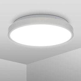 B.K.LICHT LED Deckenleuchte »BK_DL1525 LED Bad-Deckenlampe, Silberfarbig« LED-Modul 1 Stk. Neutralweiß 12W, 1.200lm, 4.000K, IP44, Ø29cm silber