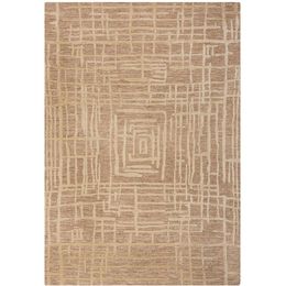 FLAIR RUGS Teppich »Elliot« rechteckig 12 mm Höhe Hoch-Tief Effekt, Wohnzimmer, Schlafzimmer, Esszimmer beige Obermaterial: 100% Polyester B : 120...