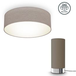 B.K.LICHT Deckenleuchte E27 2 Stk. taupe