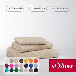 s.Oliver Handtuch Set »Premium Qualität, 600 gr/m², « Set 3 Stk. Walkfrottier 1 Gästetuch 30x50 cm, 1 Handtuch 50x100 cm, 1 Duschtuch 70x140 cm...
