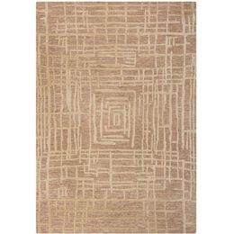 FLAIR RUGS Teppich »Elliot« rechteckig 12 mm Höhe Hoch-Tief Effekt, Wohnzimmer, Schlafzimmer, Esszimmer beige Obermaterial: 100% Polyester B : 160...