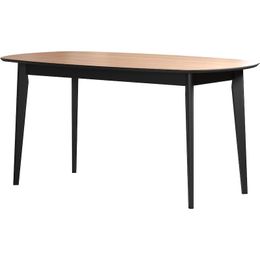 Inosign Esstisch &raquo;Ronda&laquo; 1 Stk. tlg. Esszimmertisch oval auf Massivholzf&uuml;&szlig;en - (B/T/H) 160/90/77 cm Eiche + Schwarz + Eiche