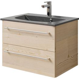 SAPHIR Waschtisch »Serie 6025 Mineralmarmor-Waschtisch mit Unterschrank, 67 cm breit« 2 Stk. tlg. Waschplatz mit 2 Schubladen, hängend,...