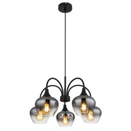 Globo LIGHTING Hängeleuchte »MAXY« E27 1 Stk. Hängelampe/Pendelleuchte/Glas rauchfarben/Höhe kürzbar/Esstisch schwarz 0