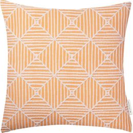 Quelle Kissenhülle »Graphic Lines« mit Struckturmuster hellorange Obermaterial: 50% Baumwolle, 50% Leinen B/L: 45 cm x 45 cm