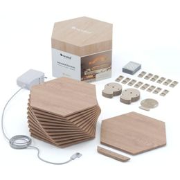 NANOLEAF Dekolicht »Elements Wood Look« 13 Stk. Kaltweiß Starter Kit - 13 PK, Modulares Stecksystem, Smarte Technologie braun