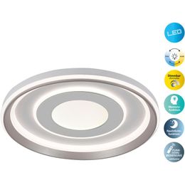 Näve NÄVE LED Deckenleuchte »Doira« LED-Modul 1 Stk. warmweiß - kaltweiß weiß/silber, dimmbar per Fernbedienung (inkl), CCT, Memory, Nachtlicht weiß