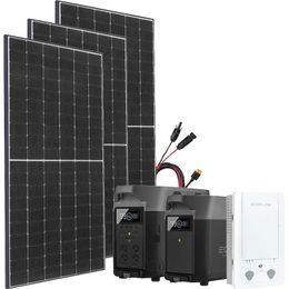 EcoFlow Solaranlage &raquo;Delta Pro Powerstation mit 3 x 415W Gerahmtes Solarmodul&laquo; mit Smart Home Panel, Plug and play schwarz 1-seitig aufgebaut