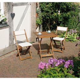 siena GARDEN Balkonset »Almeria« Set, 3 Stk. tlg. natur + natur + natur Bezug: 100% Polyester