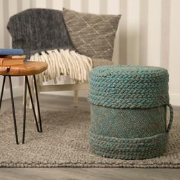 Obsession Sitzhocker »Hocker My Copa Pouf« 1 Stk. tlg. rund, Ø 40 cm, Höhe 40 cm, handgearbeitet, Wohnzimmer & Schlafzimmer meeresblau Bezug: 50%...