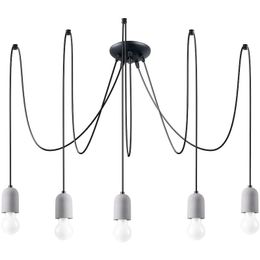 SOLLUX LIGHTING Kronleuchter »NESO« E27 1 Stk. Verteiltes Licht Grauschwarz