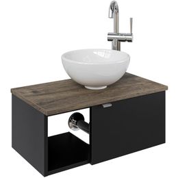 SAPHIR Waschtisch »Serie 6915 Waschschale mit Unterschrank für Gästebad, Gäste WC« Keramik-Aufsatzbecken, Waschtischplatte, Waschtischunterschrank,...