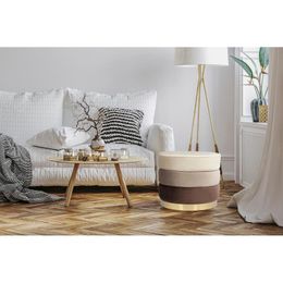 Kayoom Sitzhocker »Hocker Elyse, Edler Touch durch goldenen Sockel« 1 Stk. tlg. samtweich, hochwertig, Perfekt aufeinander abgestimmte Farben Braun...