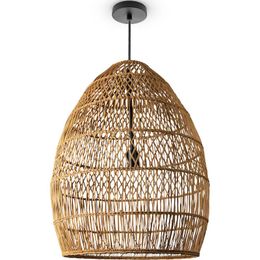 Paco Home Pendelleuchte »VIHMO« E27 Rattan Pendelleuchte Wohnzimmer Natur LED Boho Rustikal Korb E27 Braun