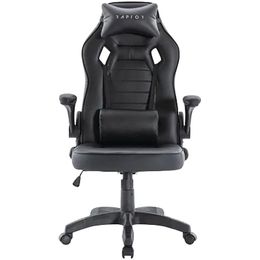 RAPTOR-GAMING Gaming-Stuhl »RS-GS-50« () Kunstleder schwarz + schwarz integrierter Kippmechanismus und Höheneinstellung