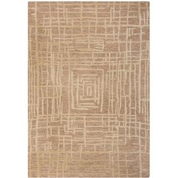 FLAIR RUGS Teppich »Elliot« rechteckig 12 mm Höhe Hoch-Tief Effekt, Wohnzimmer, Schlafzimmer, Esszimmer beige Obermaterial: 100% Polyester B : 200...