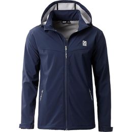 LPO Softshelljacke »Softshelljacke Melvin« abnehmbare, verstellbare Kapuze navy L (52) L (52) Softshell-Material mit 3-Lagen-Laminat und...