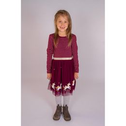 happy girls Midikleid mit hochwertigen Einhorn-Applikationen am Saum berry 134 - N-Gr N-Gr 134 Süßes Kleid von happy girls