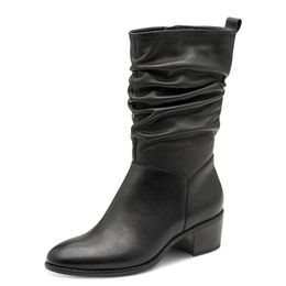 Tamaris Stiefel, Blockabsatz, Kurzstiefel mit Falten am slouchy Schaft schwarz 40 40 Kurzstiefel im coolen Western-Look