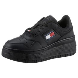 Tommy Jeans Plateausneaker »TJW RETRO BASKET FLATFORM ESS« mit Logoschriftzug in der Sohle, Freizeitschuh, Halbschuh, Schnürschuh schwarz 38 38...