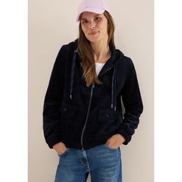 Cecil Damen Cordjacke mit Kapuze mit Kapuze blau S (38)
