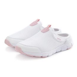 Lascana Sneaker Halbschuh, Freizeitschuh, Sabot, Clogs aus leichtem Mesh-Material weiß/rose 42 42 Textilschuhe, Stoffschuhe - sehr bequem und...