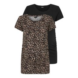 Only Maternity Umstandsshirt »OLMLOVELY S/S ONECK AOP TOP 2PCK JRS NOO« Packung, 2 Stk. tlg. Black Pack:Black AOP LEOPARD XL XL 2-er Pack Shirts...