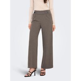 Jacqueline de Yong JDY Jerseyhose »GEGGO NEW LONG PANT JRS NOOS« mit dekorativem Riegel vorne am Bund Chocolate Brown Detail:MELANGE XS (34) - Länge 32 Länge 32 XS...