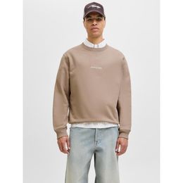 Jack & Jones JACK & JONES Sweatshirt &raquo;JORNORREBRO EMB SWEAT CREW NOOS&laquo;, mit Logo Print Mocha Meringue M M Sweater von Jack & Jones