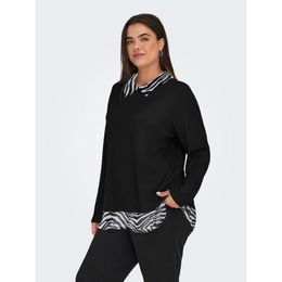 Only Carmakoma Damen Only CARMAKOMA Blusenshirt &raquo;CARALBA LS MIX TOP JRS&laquo; schwarz M
