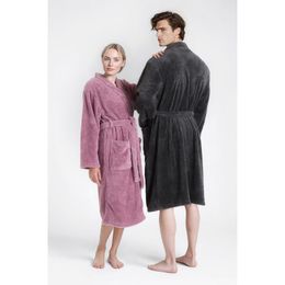 my home Unisex-Bademantel »Lillou Kimono, ideal für Sauna & Spa, Hotelbademantel, Morgenmantel« 1 Stk. tlg., kuschelig weicher Fleece, plüsch, für...