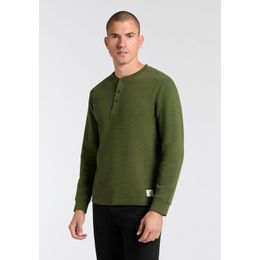 Gant Henleyshirt »WAFFLE LS HENLEY« Rundhalsausschnitt, Regular fit, Waffelstruktur COUNTRY GREEN XXL XXL Langarmshirt von Gant