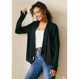 Lascana Shirtjacke in offener Form, Strickjacke aus Jersey, Sommerjacke, Cardigan schwarz 32/34 32/34 Sommerlich leichte Shirtjacke