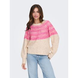 Only Damen Only Strickpullover &raquo;ONLSIDONA LIFE LS JQ O-NECK KNT&laquo; rosa XS