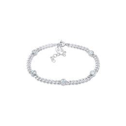 Elli Premium Armband &raquo;Panzerkette Basic 925 Silber, mit Kristallen von Swarovski &laquo; Silber 16 cm Edel, funkelndes Panzer Armband f&uuml;r Damen