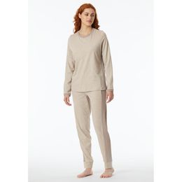Schiesser Pyjama »Casual Essentials« 2 Stk. tlg., mit lässigem Loose-Fit-Schnitt 400-natur 44 44 Damen-Schlafanzug von Schiesser
