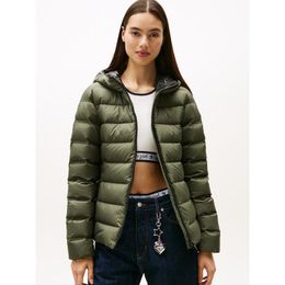 Tommy Jeans Steppjacke »TJW SLIM HOOD PRNT DOWN JCKT EXT« mit Kapuze Pewter Green XL (42) XL (42) Steppjacke von Tommy Jeans