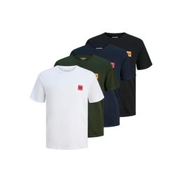 Jack & Jones JACK & JONES Kurzarmshirt »JJBRANDY TEE SS CREW NECK 4PK MP« Packung, 3 Stk. tlg. Black Pack:Black+Duffel+SkyCap+White XL XL T-Shirt von Jack & Jones