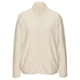 Vivance Damen Sweatjacke mit Stehkragen und Eingrifftaschen beige 32/34