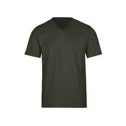 TRIGEMA T-Shirt »V-Shirt DELUXE Baumwolle« 1 Stk. tlg. khaki S S DELUXE-Single-Jersey