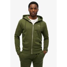 Superdry Kapuzensweatjacke »PLAIN ZIP HOOD« Army Green S S Hoodie mit Zipper von Superdry