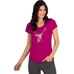 TRIGEMA T-Shirt »T-Shirt Glitzer-Hirsch« 1 Stk. tlg. magenta S S Single-Jersey
